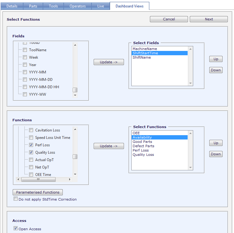 How do I sort my EES Dashboard by different columns?